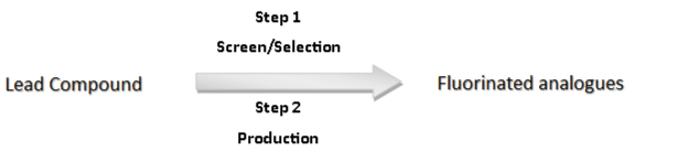 Diagram showing lead compound to fluorinated analogues. - HepatoChem