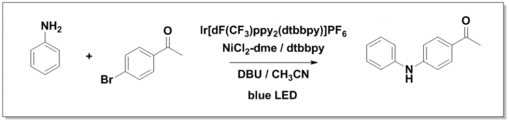 Chemical reaction scheme for blue LED. - HepatoChem